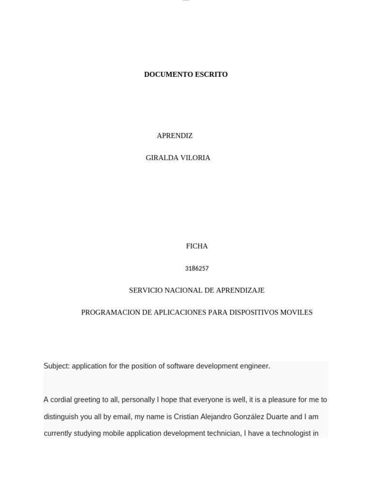 Application for Software Engineer Position | PDF