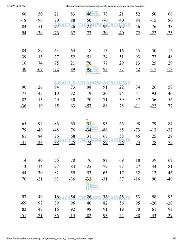 2 Digit 4 Rows 6pages | PDF