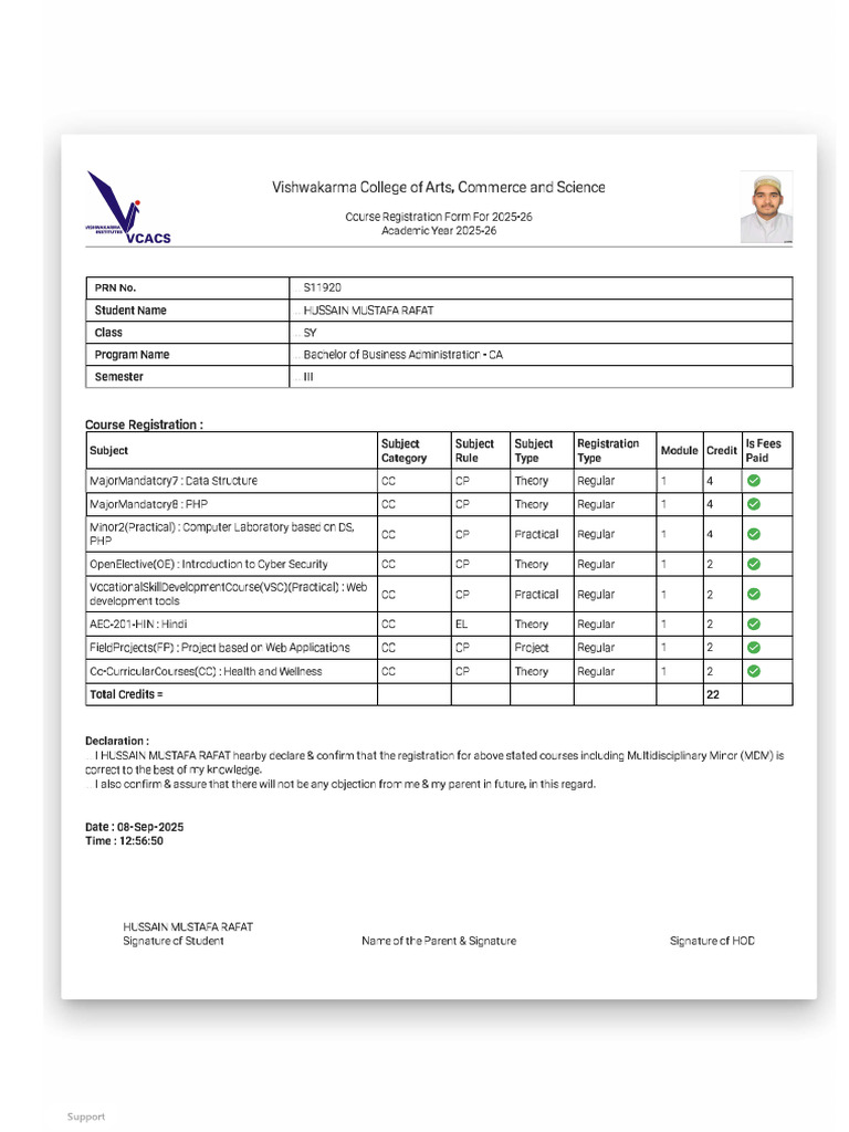 Form Vcacs | PDF