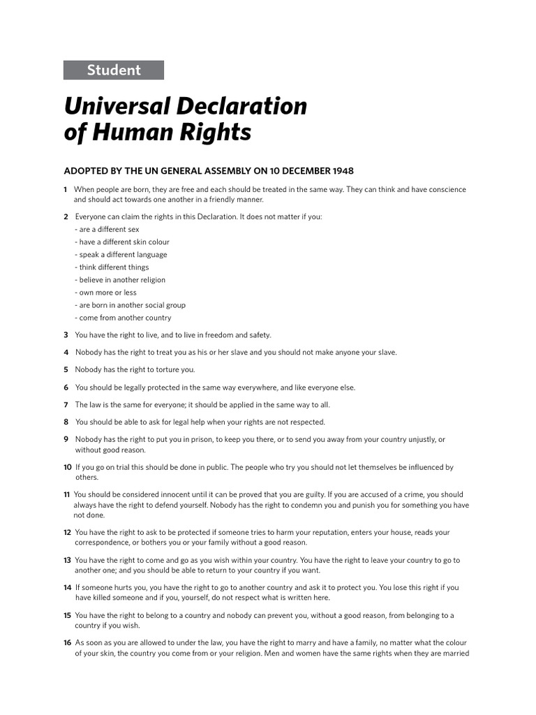 Universal Declaration of Human Rights | PDF | Human Rights | Justice