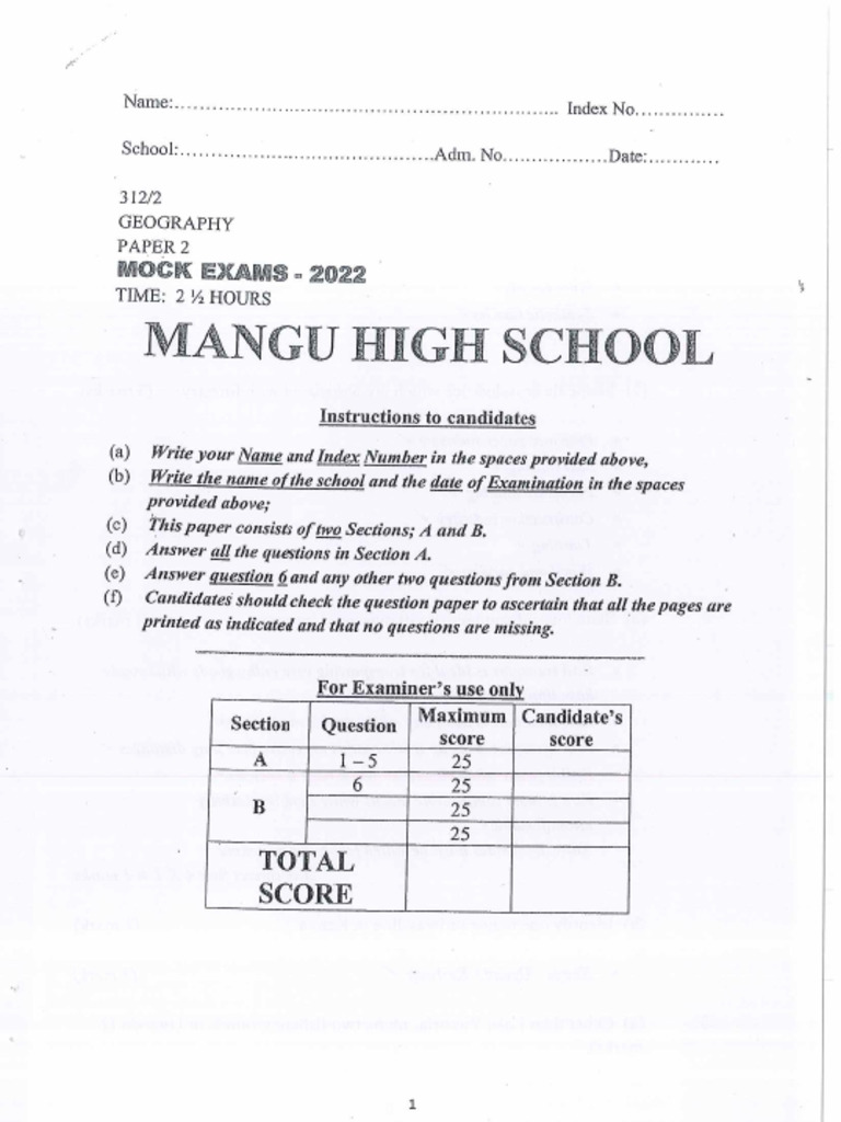Geography Paper 2 Ms | PDF