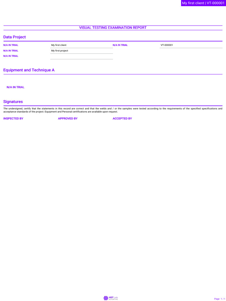 My First Client VT 000001 | PDF
