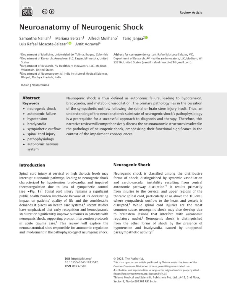 Neuroanatomy of Neurogenic Shock Explained | PDF | Autonomic Nervous ...