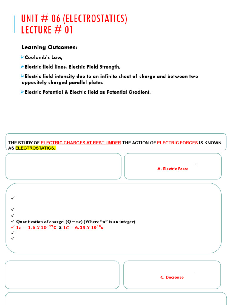 Understanding Electrostatics Concepts | PDF | Electric Charge | Force