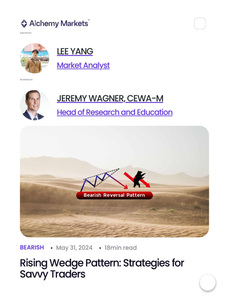 Rising Wedge Pattern - Strategies For Savvy Traders - Alchemy Markets ...