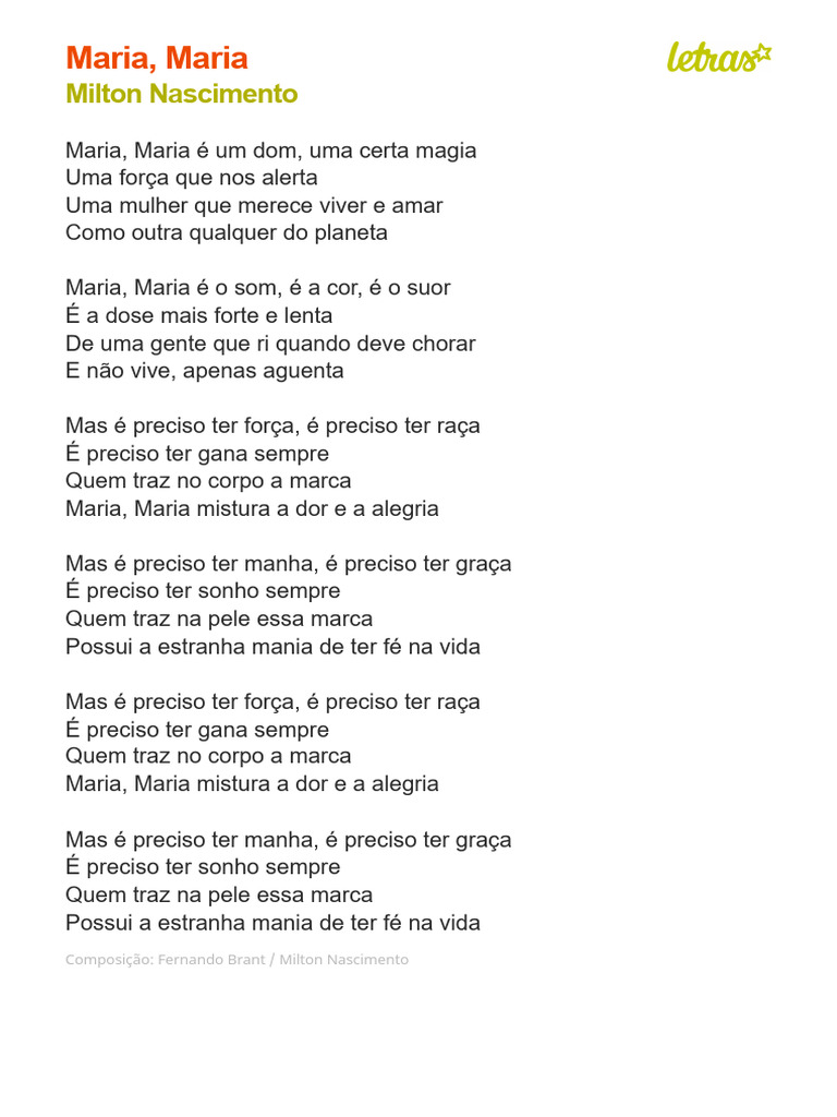 Maria, Maria: Força e Magia da Vida | PDF