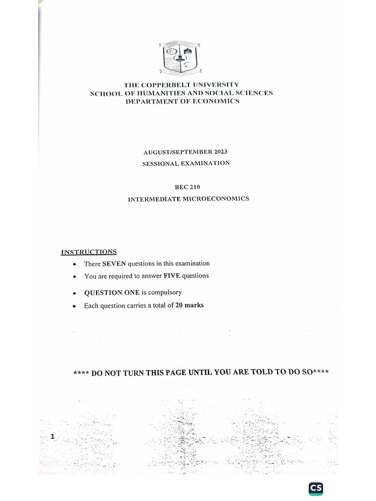 Bec 210 2023 | PDF