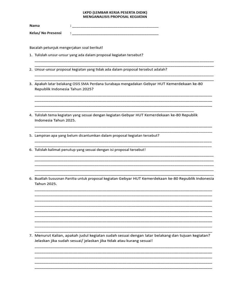 LKPD Proposal Kegiatan | PDF