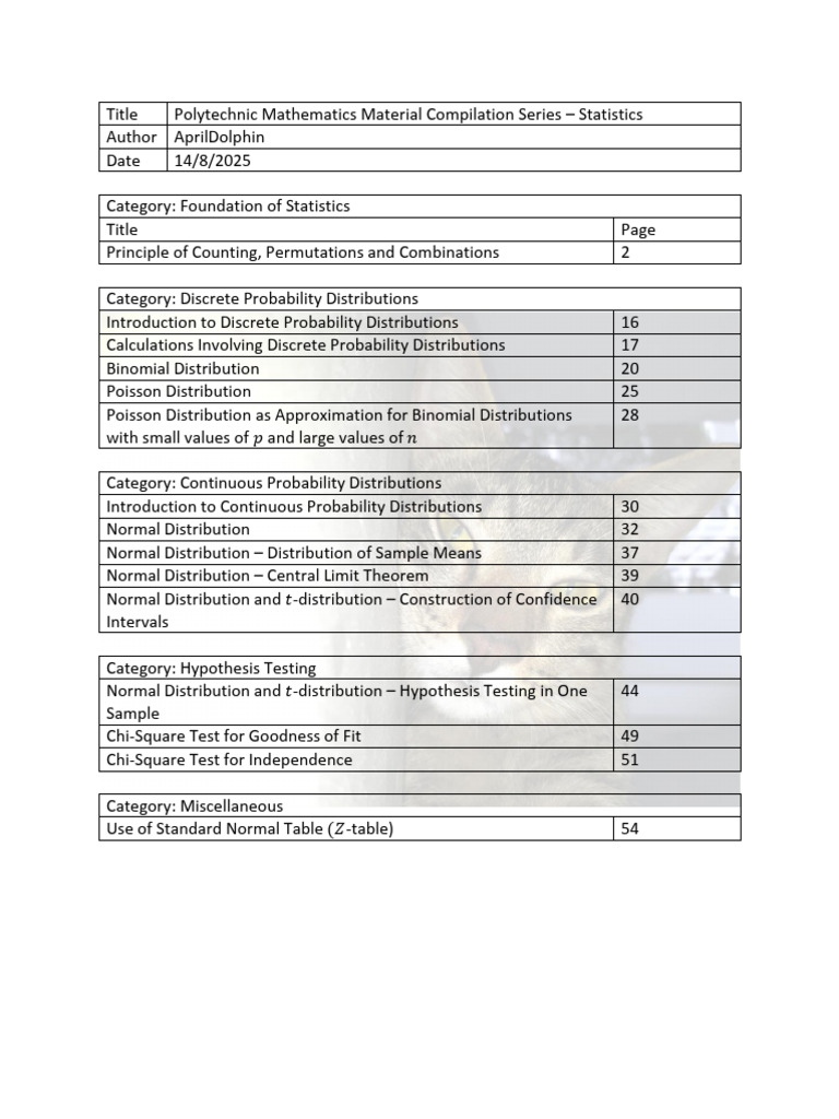 Polytechnic Mathematics Material Compilation - Statistics | PDF ...