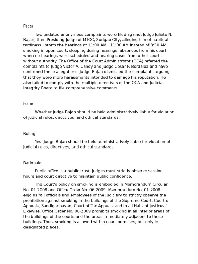 Anonymous v. Hon. Julieto N. Bajan | PDF