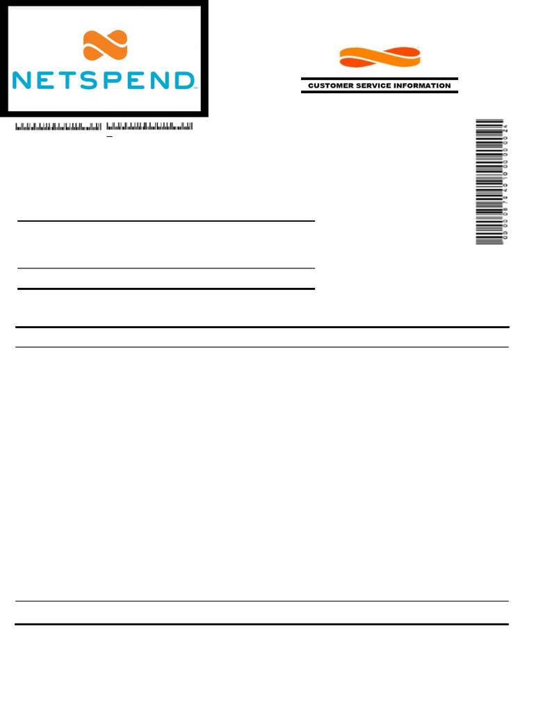 Labronze Netspend Bank Statment | PDF | Debit Card | Money