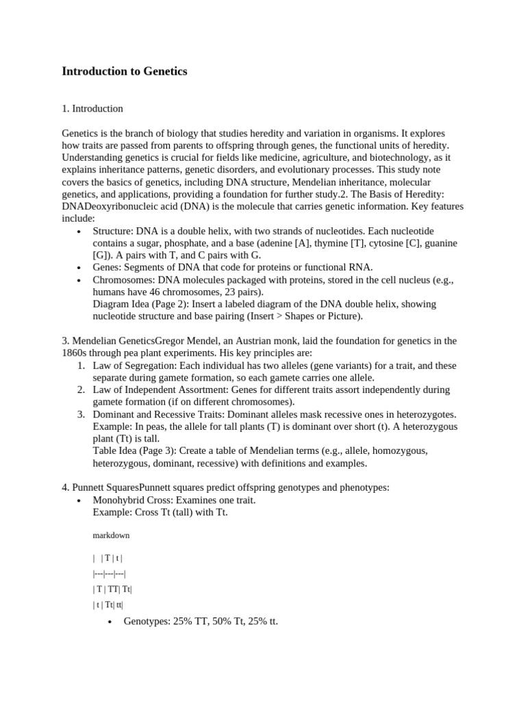 Basics of Genetics: Heredity & DNA | PDF | Genetics | Dominance (Genetics)