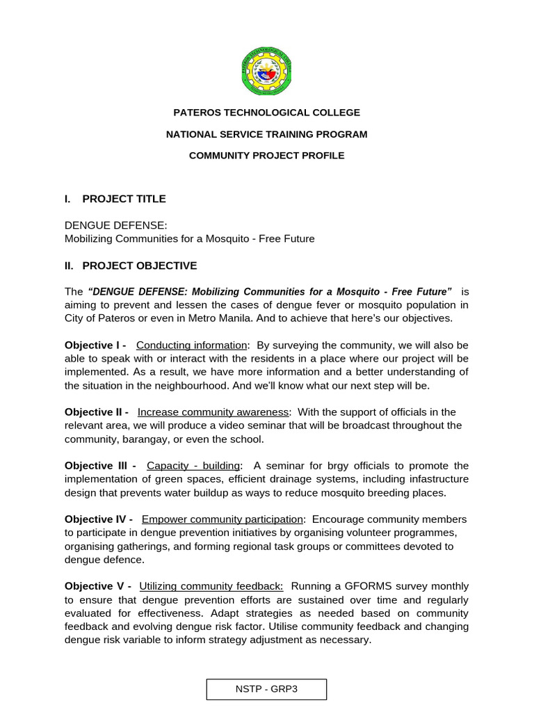 NSTP Grp-3 Project Profile-1 | PDF | Community | Metro Manila