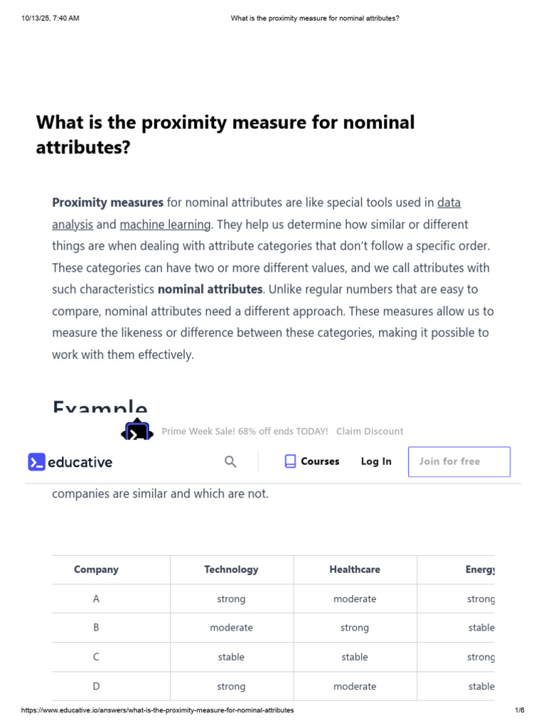 What Is The Proximity Measure For Nominal Attributes | PDF | Market ...