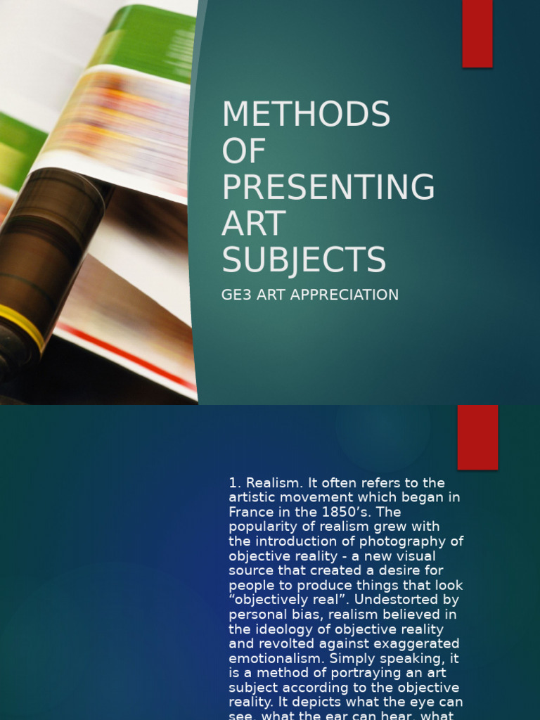 Methods of Presenting Art Subjects | PDF | Paintings | Realism (Arts)