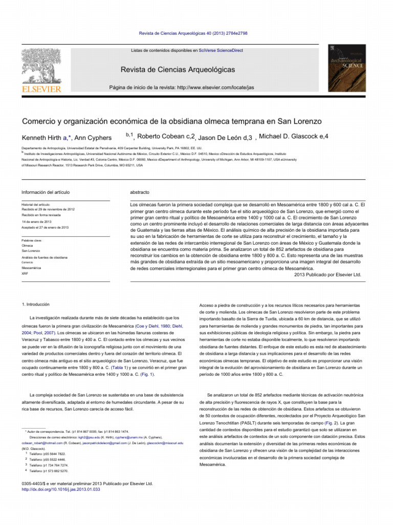 Early Olmec Obsidian Trade and Economic | PDF | Mesoamérica
