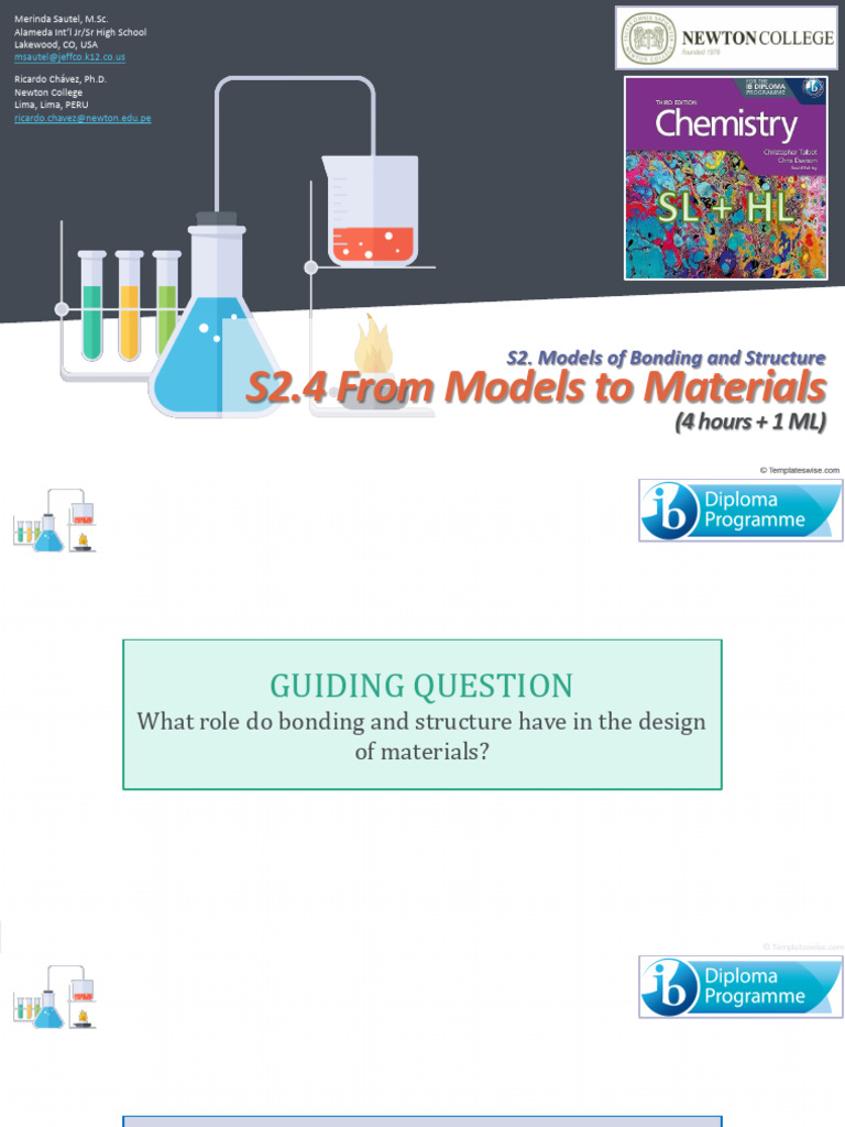 21a Ib Chemistry (SL+HL) - S2.4 From Models To Materials | PDF ...