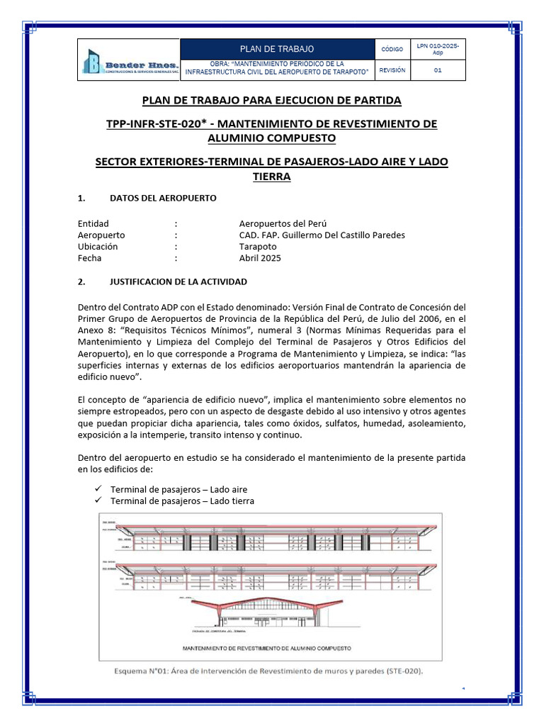 4.1.PLAN DE TRABAJO -MANT. REVESTIMIENTO DE ALUMNIO COMPUESTO PAC ACTUALIZADO | PDF | Aeropuerto ...