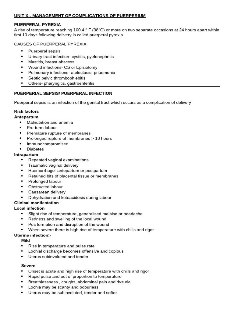 Managing Puerperal Pyrexia Complications | PDF | Childbirth ...