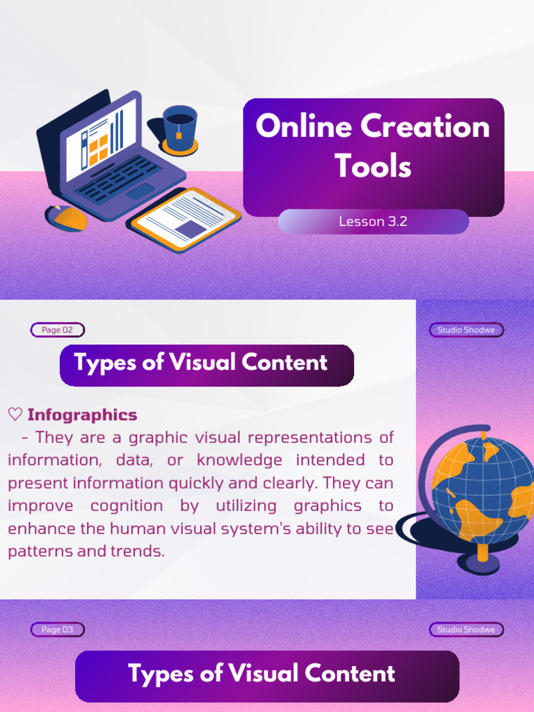 Emtech Lesson 3.2 Online Creation Tools | PDF | Infographics | You Tube