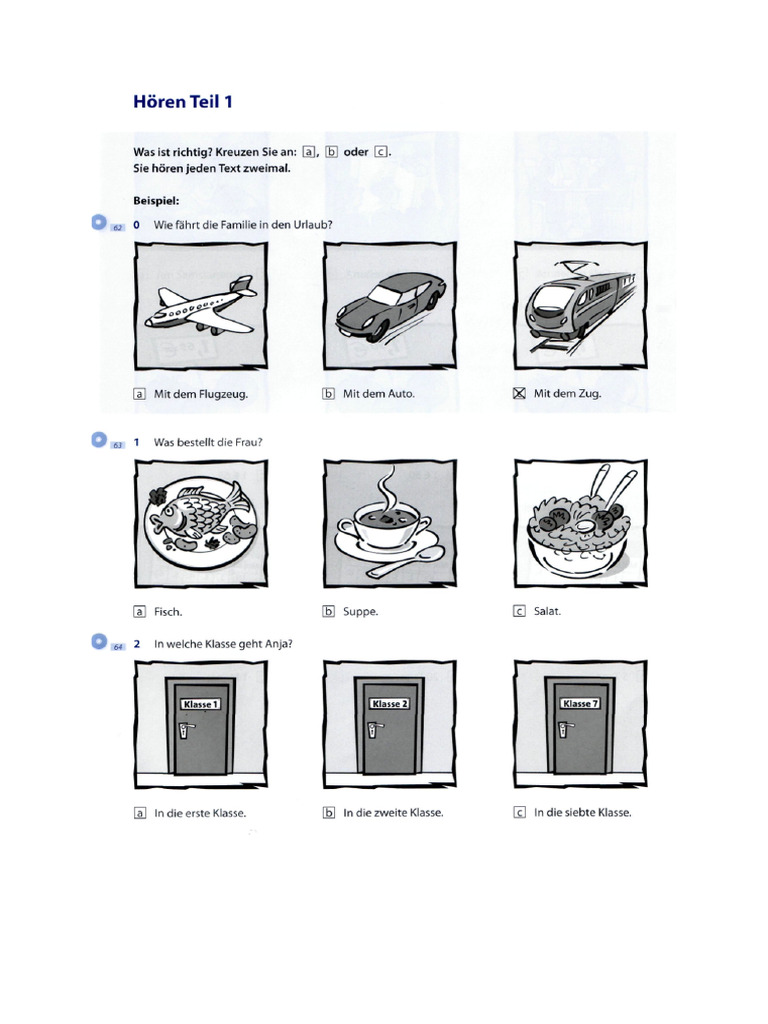 Modelltest 3 - Lesen + Hören - A1 | PDF