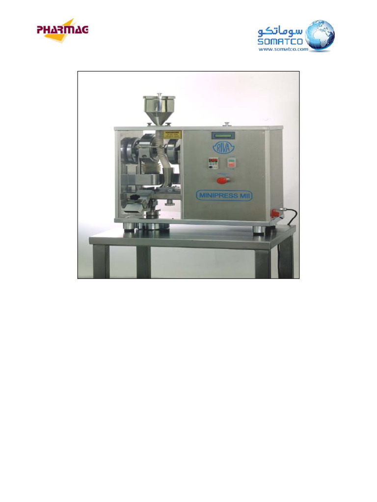 One Single Punch Tablet Press Type Riva Minipress | PDF | Tablet ...