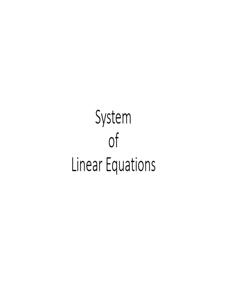 System of Linear Equations | PDF | System Of Linear Equations | Matrix ...