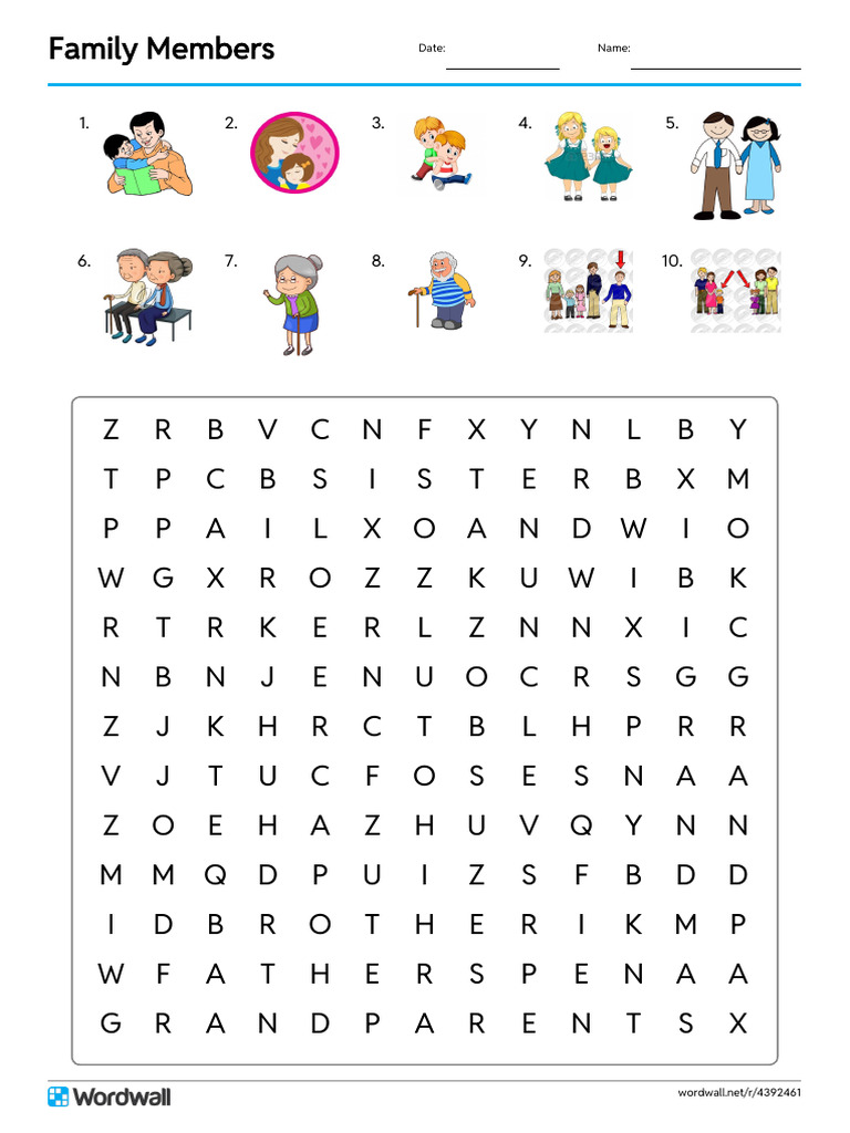 Family Members Wordsearch | PDF