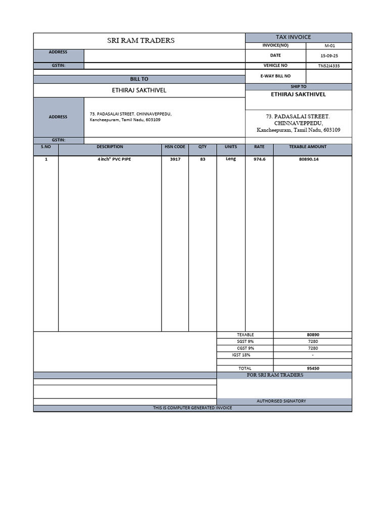 Sri Ram To Ethiraj 1 | PDF | Sales | Government Of India