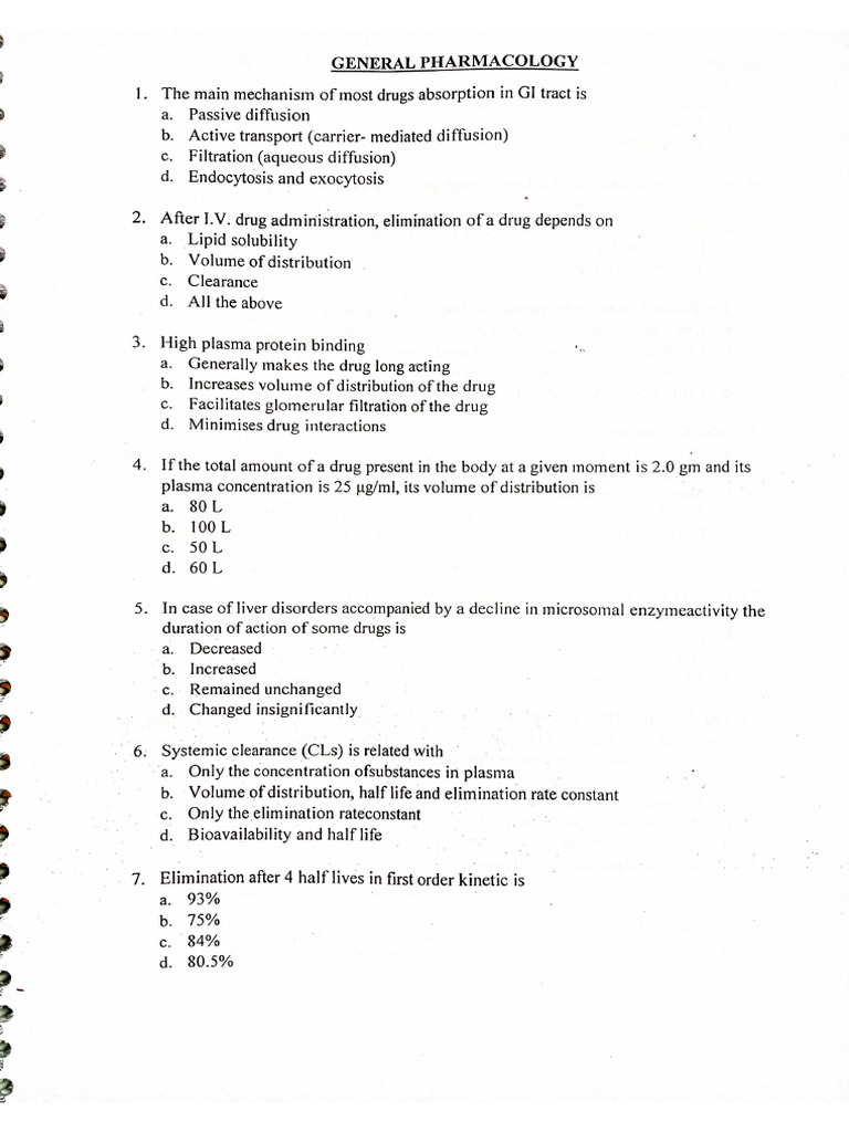 Pharmacology MCQ Booklet | PDF