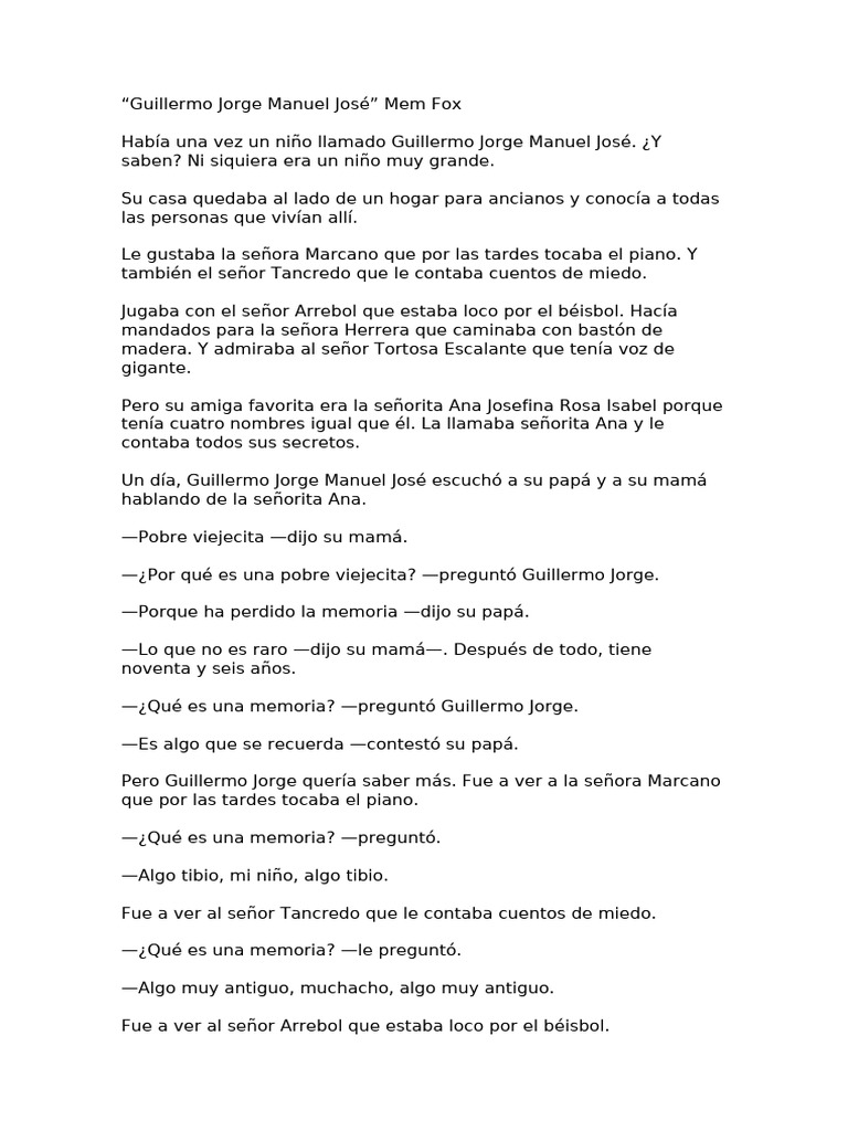 Guillermo Jorge y las memorias perdidas | PDF