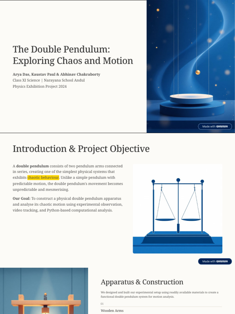 The Double Pendulum Exploring Chaos and Motion | PDF | Chaos Theory ...