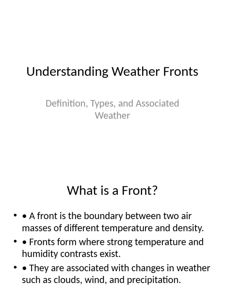 Types of Weather Fronts Explained | PDF