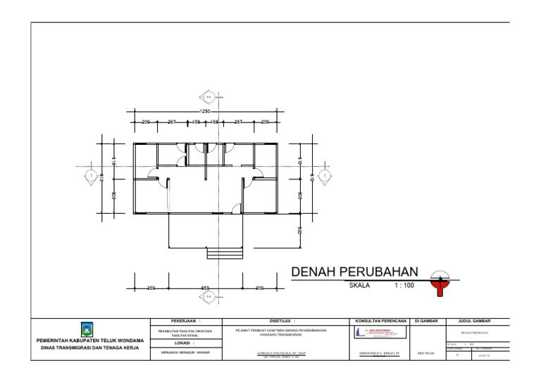 Denah Perubahan Fasilitas Umum 1:100 | PDF
