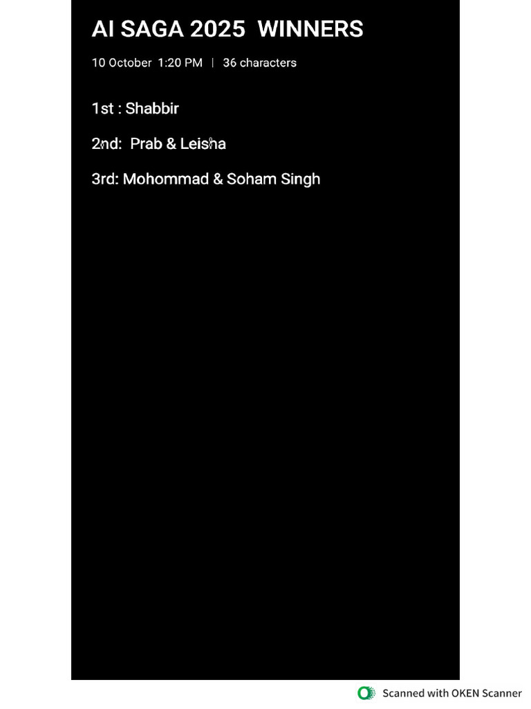 Ai Saga 2025 Winners | PDF