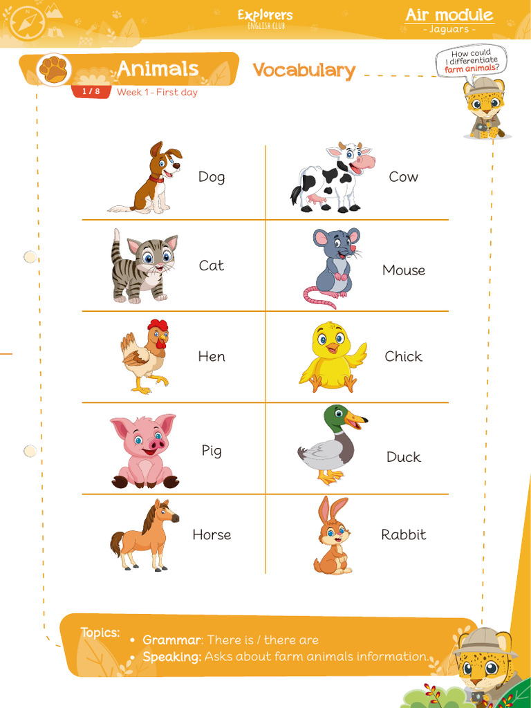Farm and Wild Animal Activities Guide | PDF | Zoology