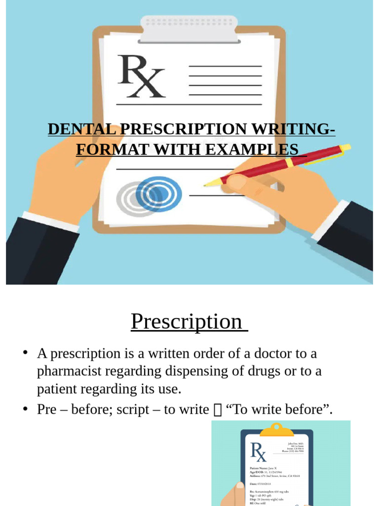Dental Prescription Writing Guide | PDF