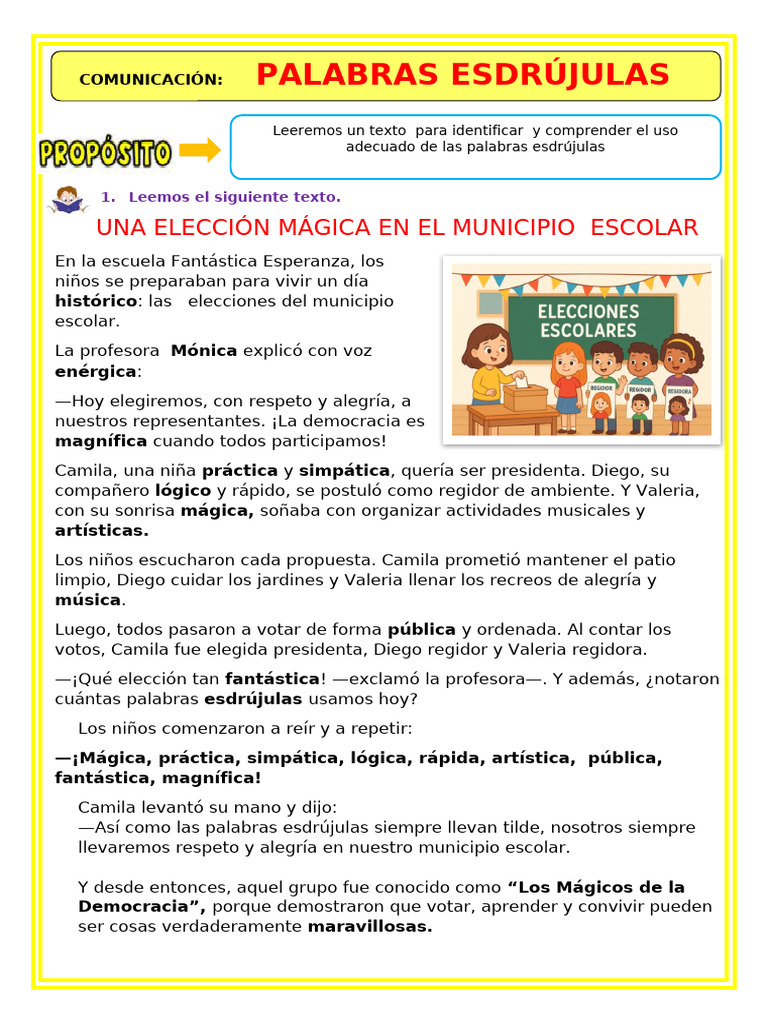 Ficha Palabras Esdrujulas | PDF