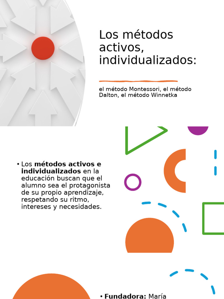 Los Métodos Activos, Individualizados | PDF | Educación Montessori ...