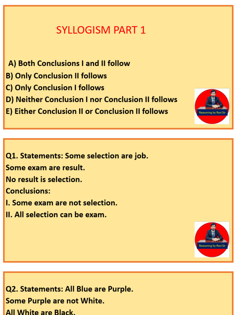 Syllogism Practice Questions and Solutions | PDF