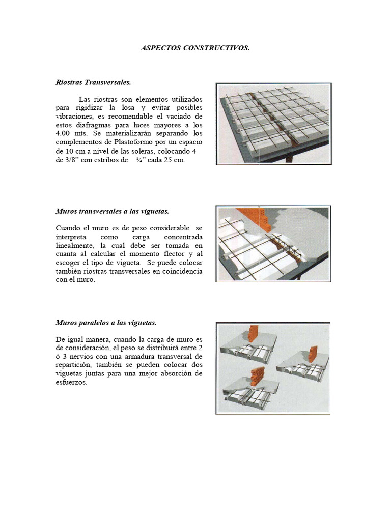 Aspectos Constructivos de Riostras y Muros | PDF