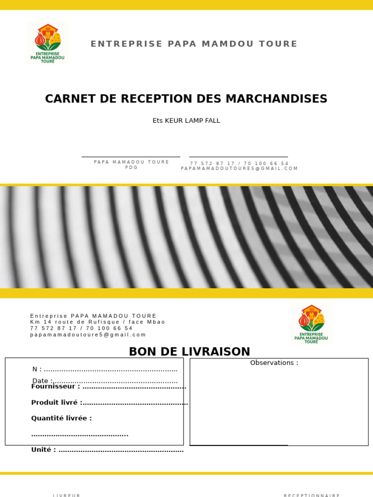 Carnet de Reception Des Marchandises | PDF