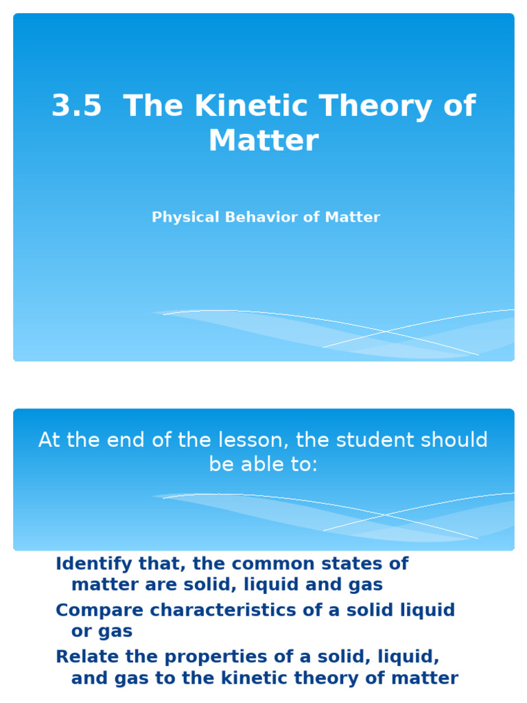 Kinetic Theory of Matter Explained | PDF | Gases | Liquids