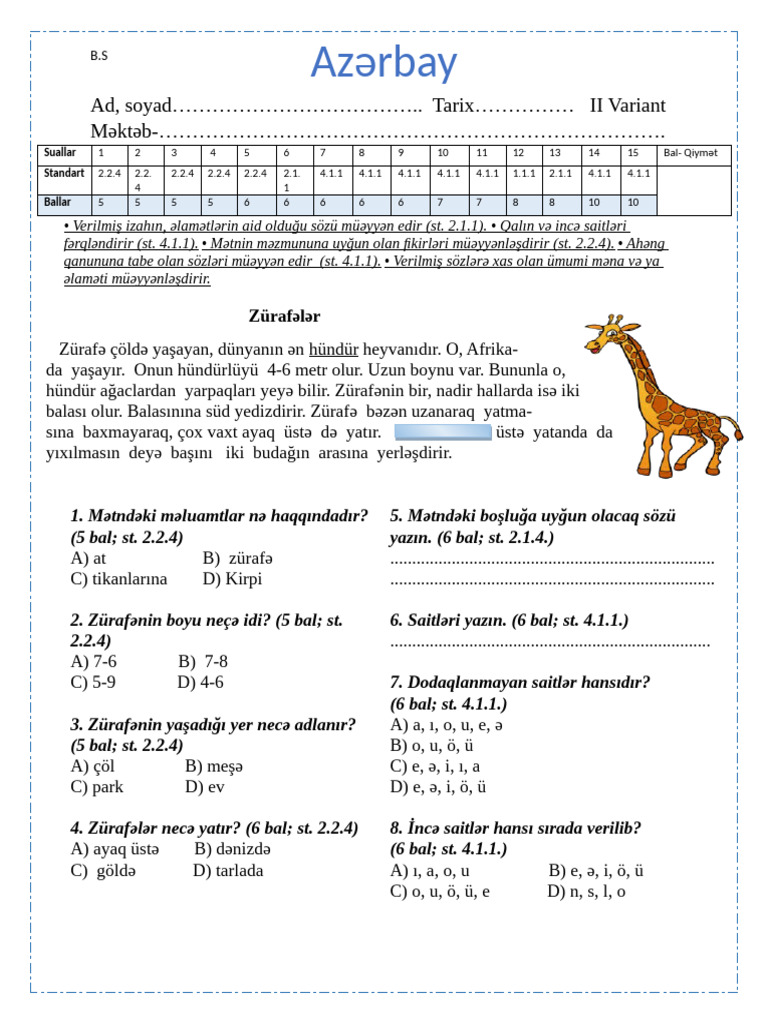 Az - Dil 2 KSQ-1 PAYLAŞMA Bahar M. II Variant | PDF