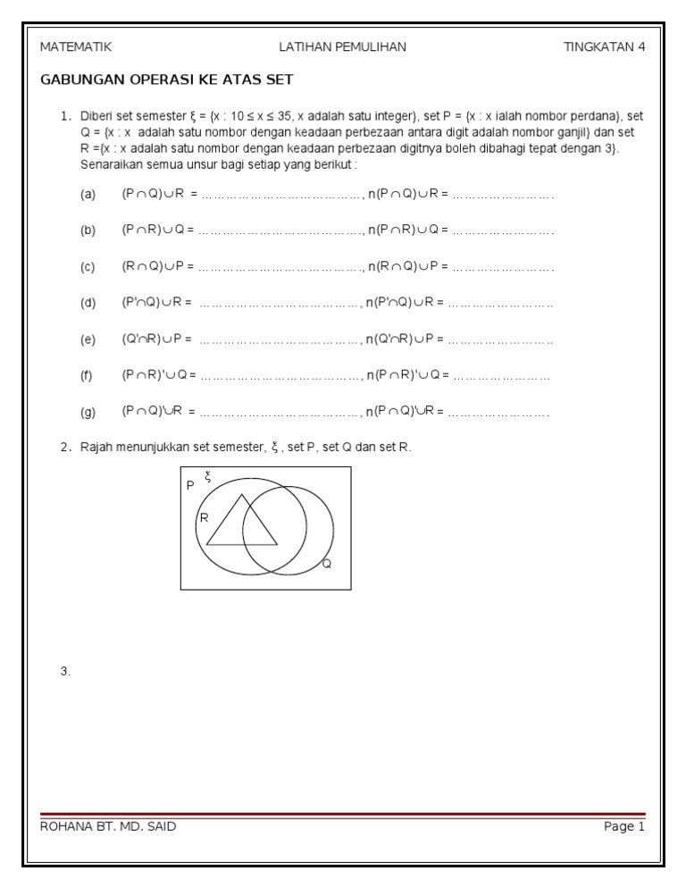 Gabungan Operasi Ke Atas Set | PDF | Sains & Matematika | Komputer