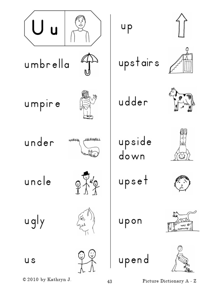 Picture Dictionary Coloring Unit 5 | PDF