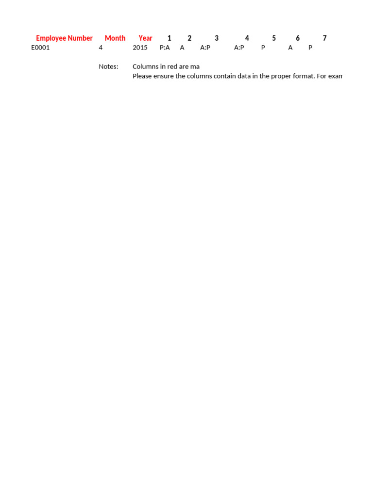 Attendance Muster Report 2015 | PDF