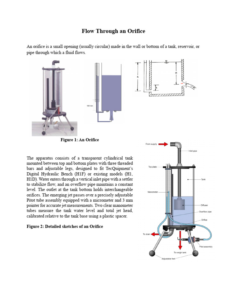 Flow Measurement Through Orifices | PDF | Flow Measurement | Discharge ...