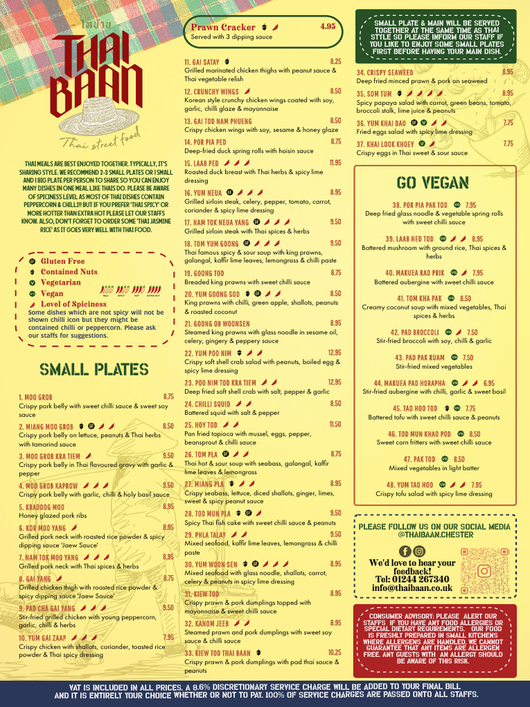Thai Baan Menu Highlights | PDF | Thai Cuisine | Foods
