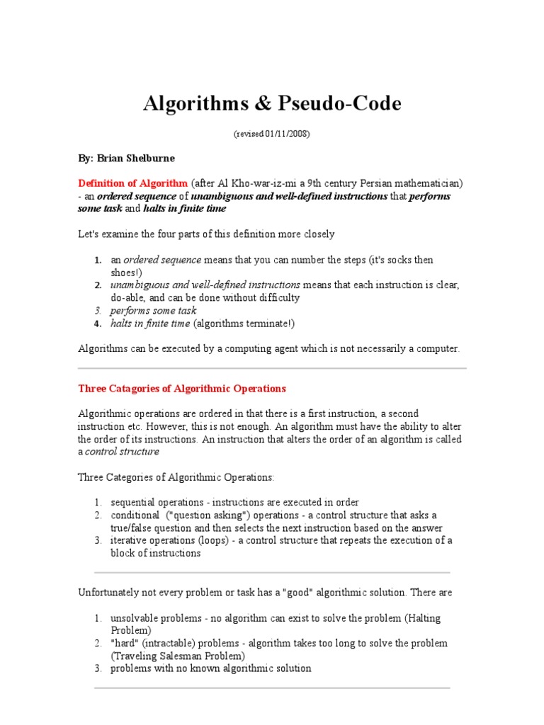 Algorithms Pseudo Code | PDF Algorithms Pseudo Code | PDF